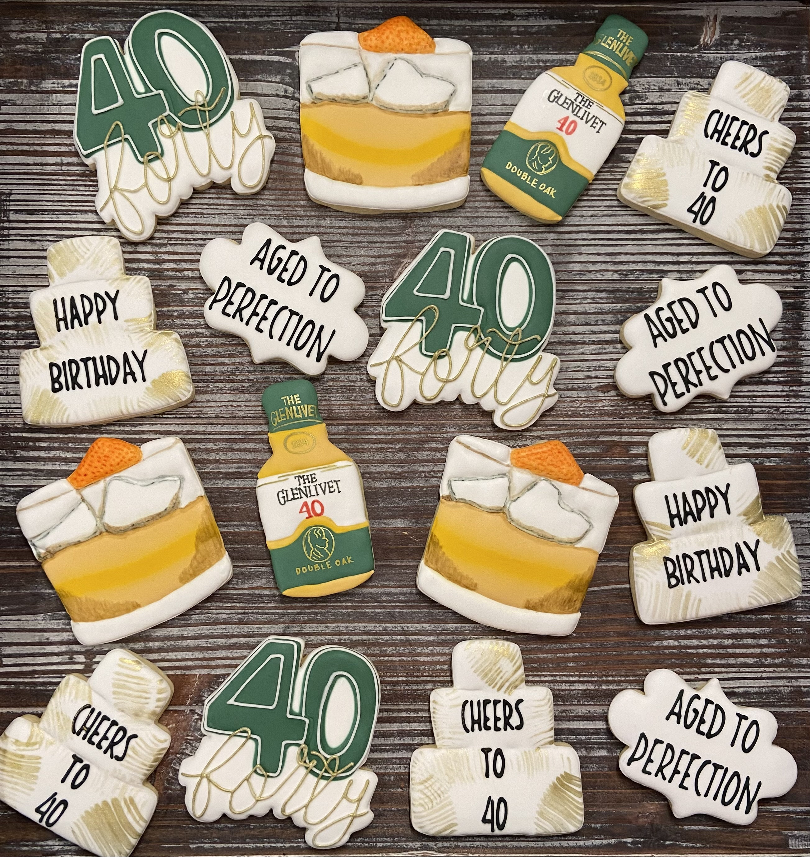 Whisky Birthday Sugar Cookies W/rotal Icing: Aged to Perfection, Gluten ...