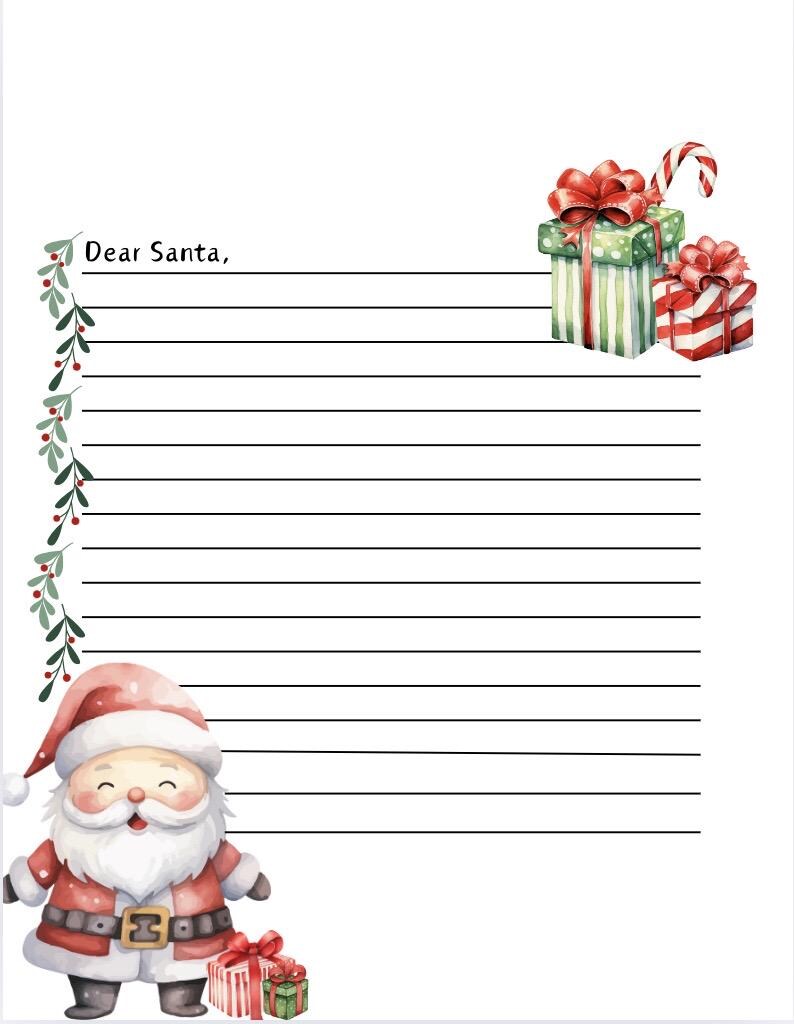 Printable Letter to Santa Templates - Etsy