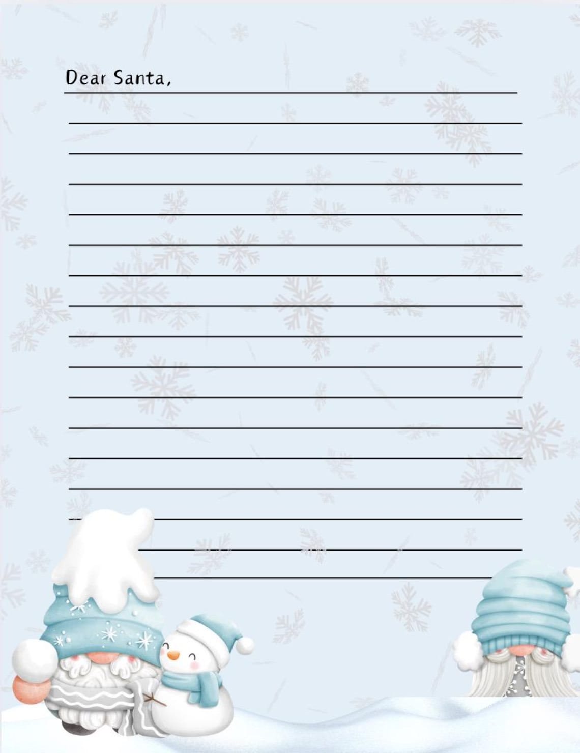 Printable Letter to Santa Templates - Etsy