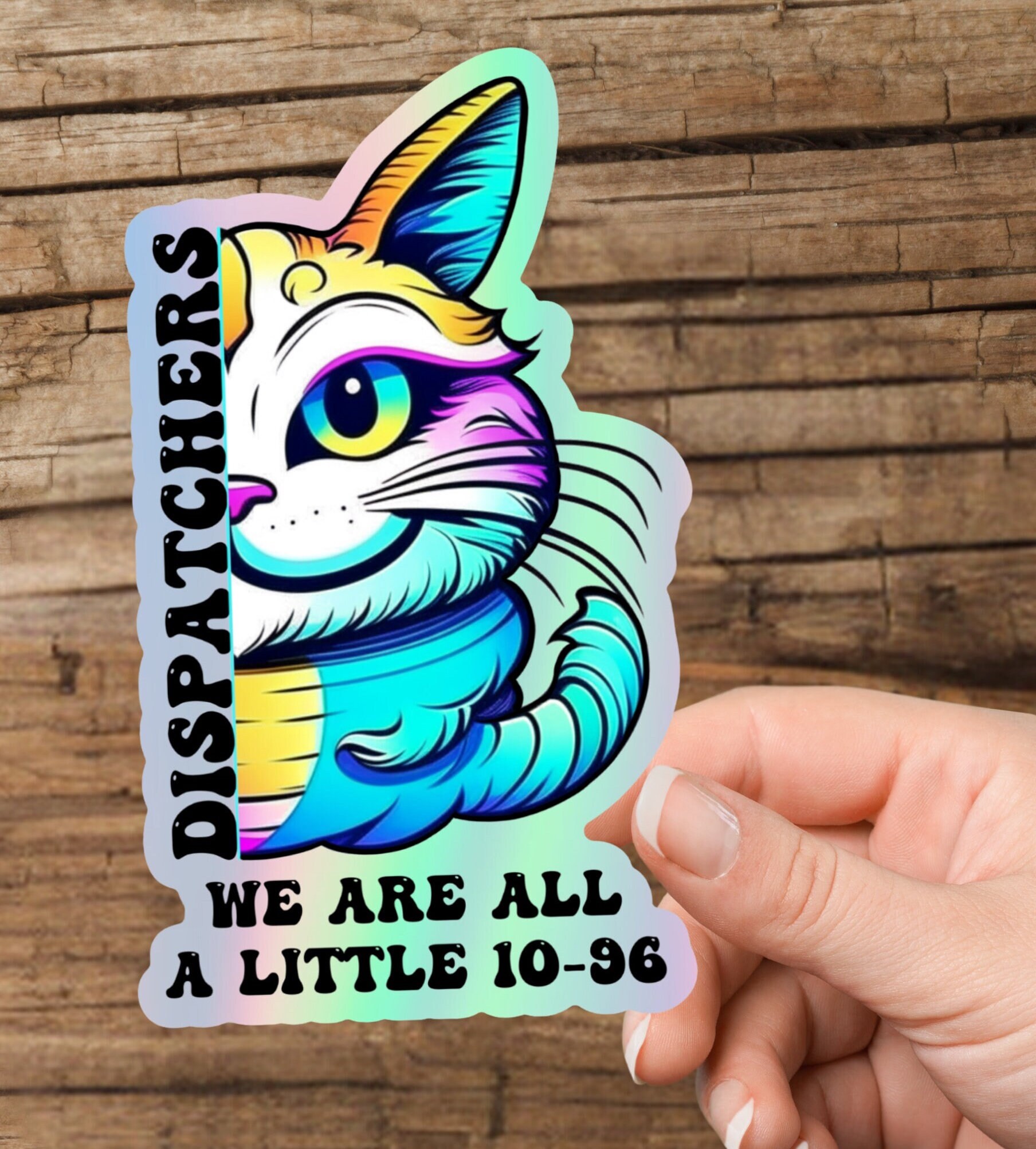 Dispatcher Decal Holographic 911 Sticker Dispatcher Gift Thin Yellow ...