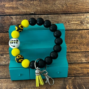 Beaded Bracelet for Dispatcher, Yellow Line Wristlet, 911 Wristlet ...