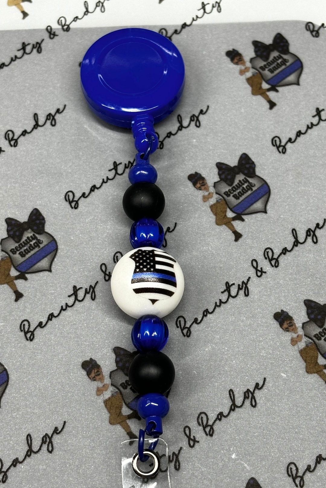 First Responder Badge Reels Blue Line Badge Reels Officer Gift Police ...
