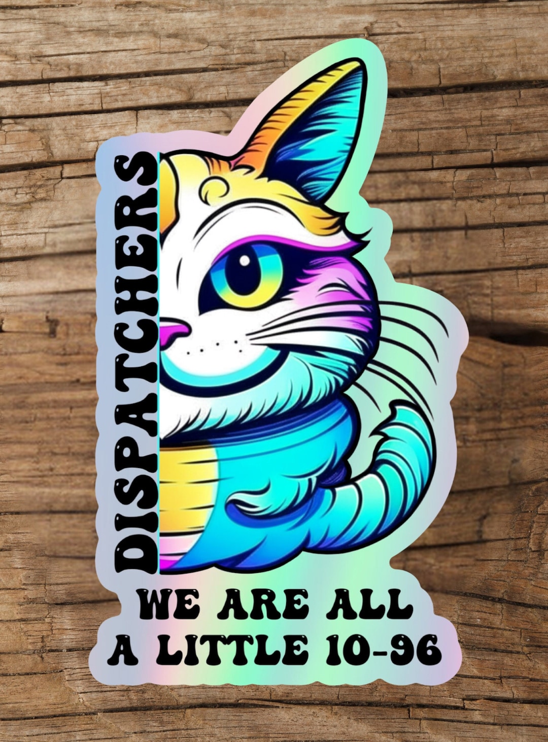 Dispatcher Decal Holographic 911 Sticker Dispatcher Gift Thin Yellow ...