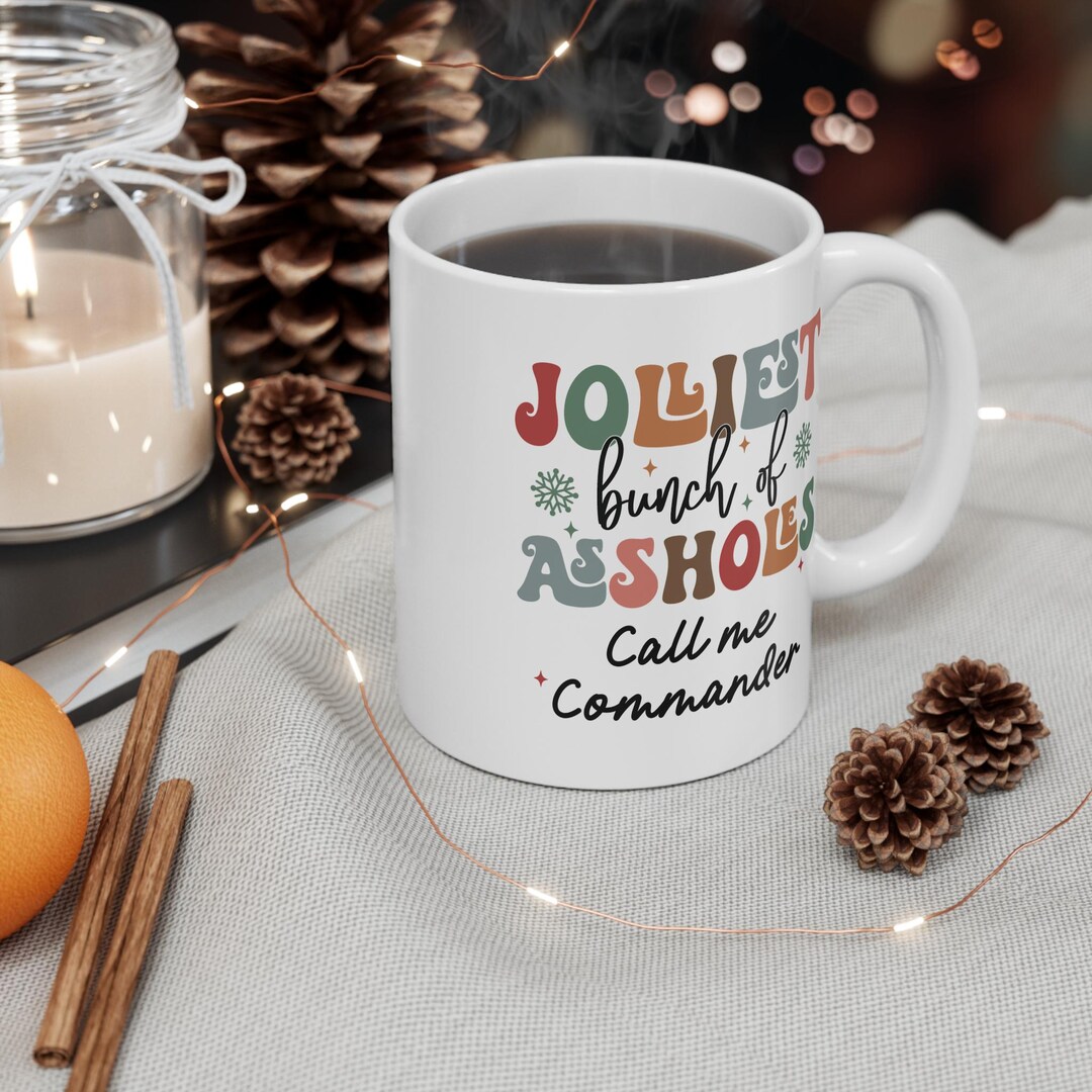 Jolliest Commander Mug / Funny Commander Gift / Blue Line Mug / Police ...