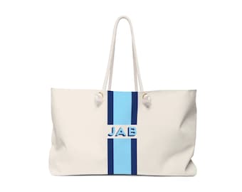 Natural Monogram Shadow Monogram Beach Bag Weekender Bag Personalized ...