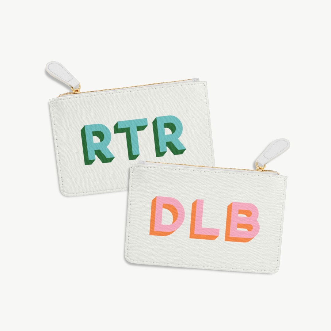 Shadow Monogram White Leather Coin Purse Monogram Wallet Personalized ...