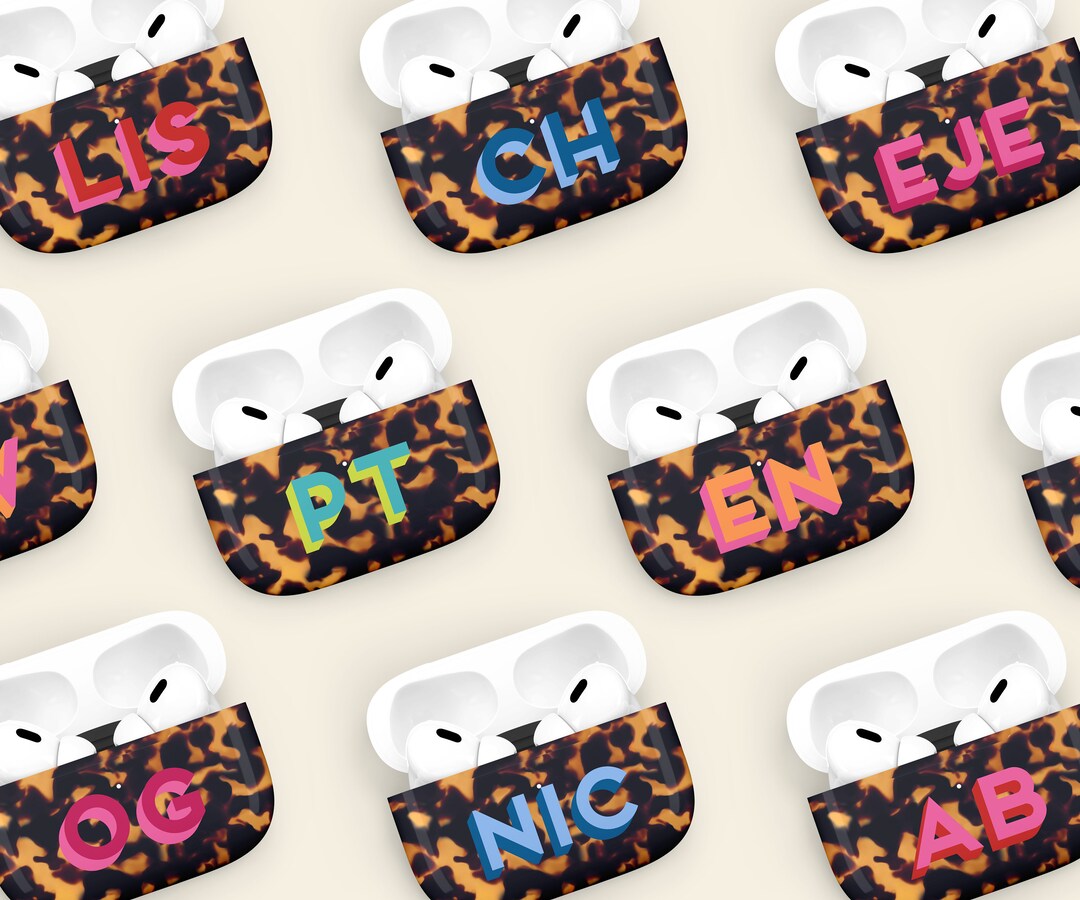 Tortoise Shell Monogram Apple Air Pods Case Case, Custom Airpods ...