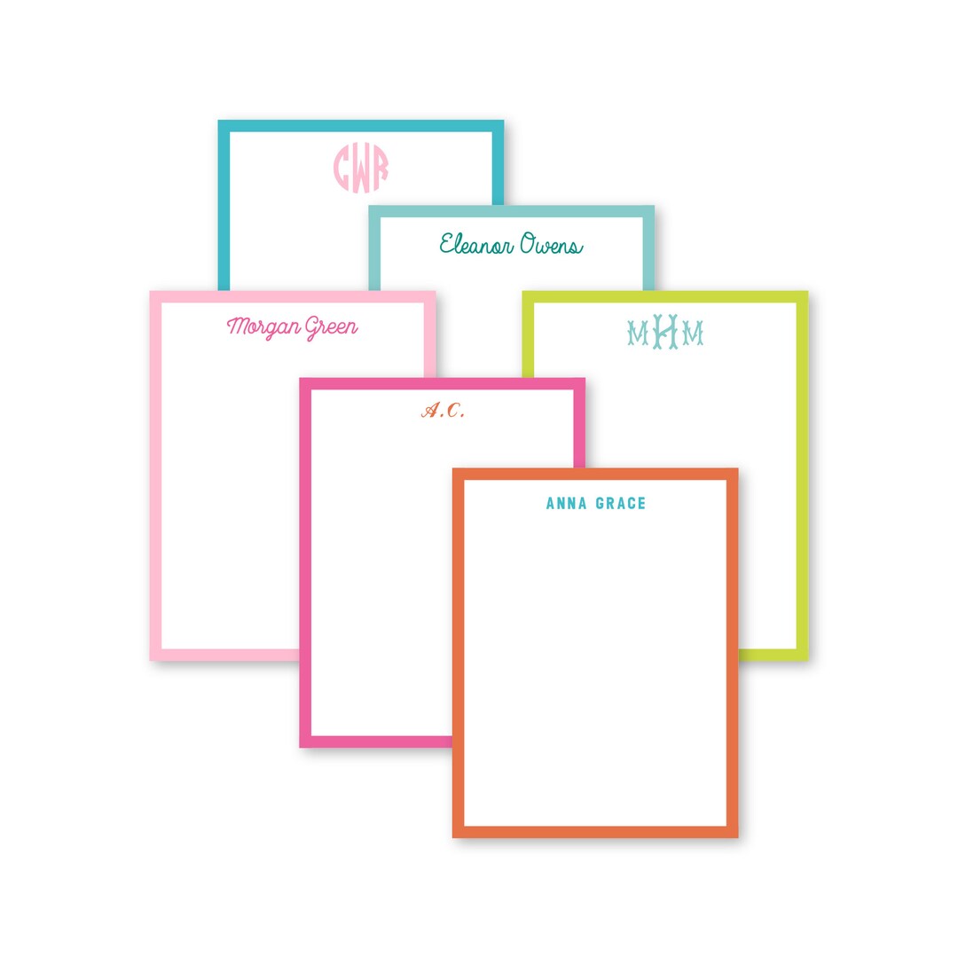 Personalized Notepad, Monogram Notepad, Teach Gift Grad Gift, Colorful ...
