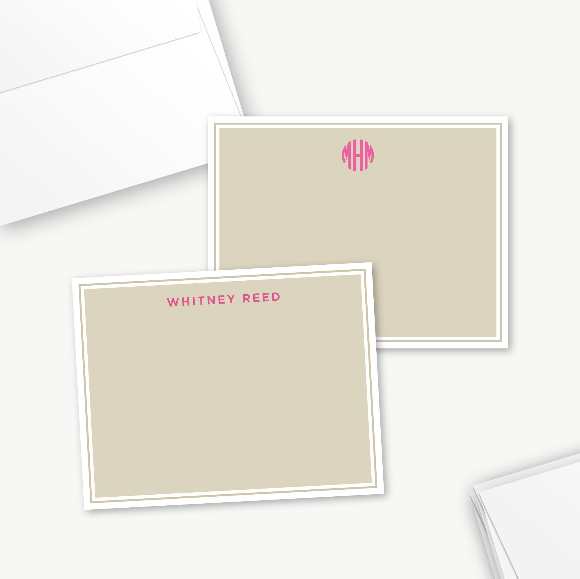Colorful Stationery, Custom Note Card Set, Thick Cardstock, Envelopes ...