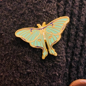 Luna Moth Enamel Pin Gold-tone Lapel Pin - Etsy