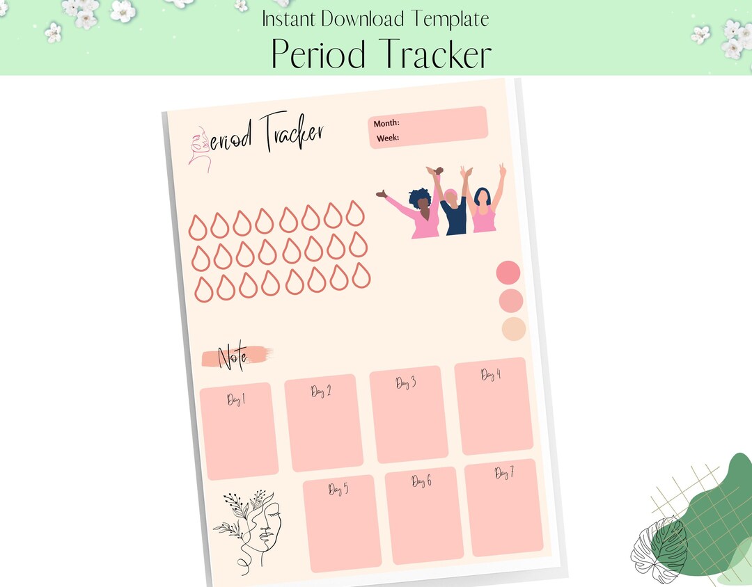 Pinky Period Tracker Template Printable Instant Download - Etsy