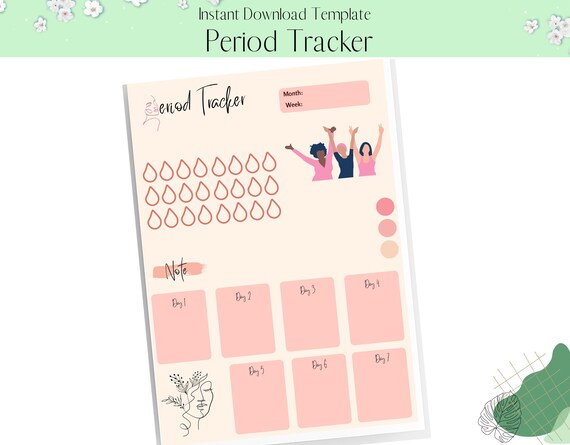 Pinky Period Tracker Template Printable Instant Download - Etsy