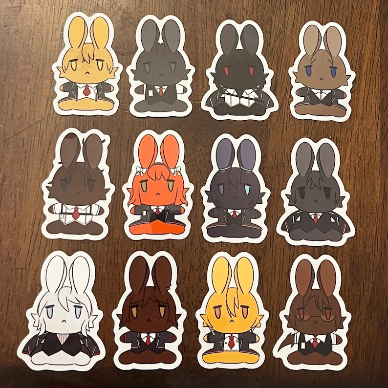 Limbus Company 2” Bunny Clear Stickers & Holographic Acrylic Charms - Etsy