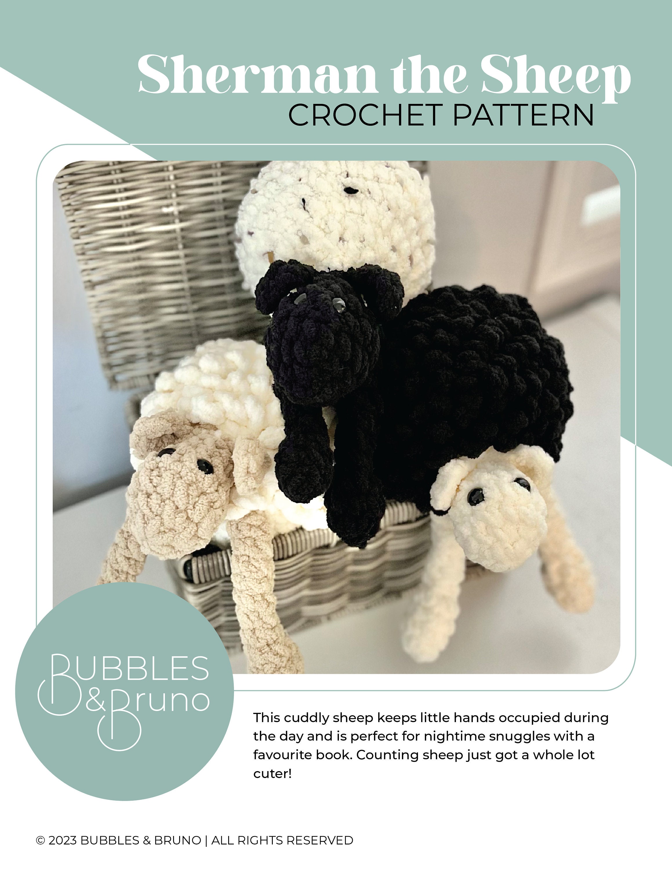 Sherman the Sheep Pattern - Crochet Pattern Digital File - Etsy