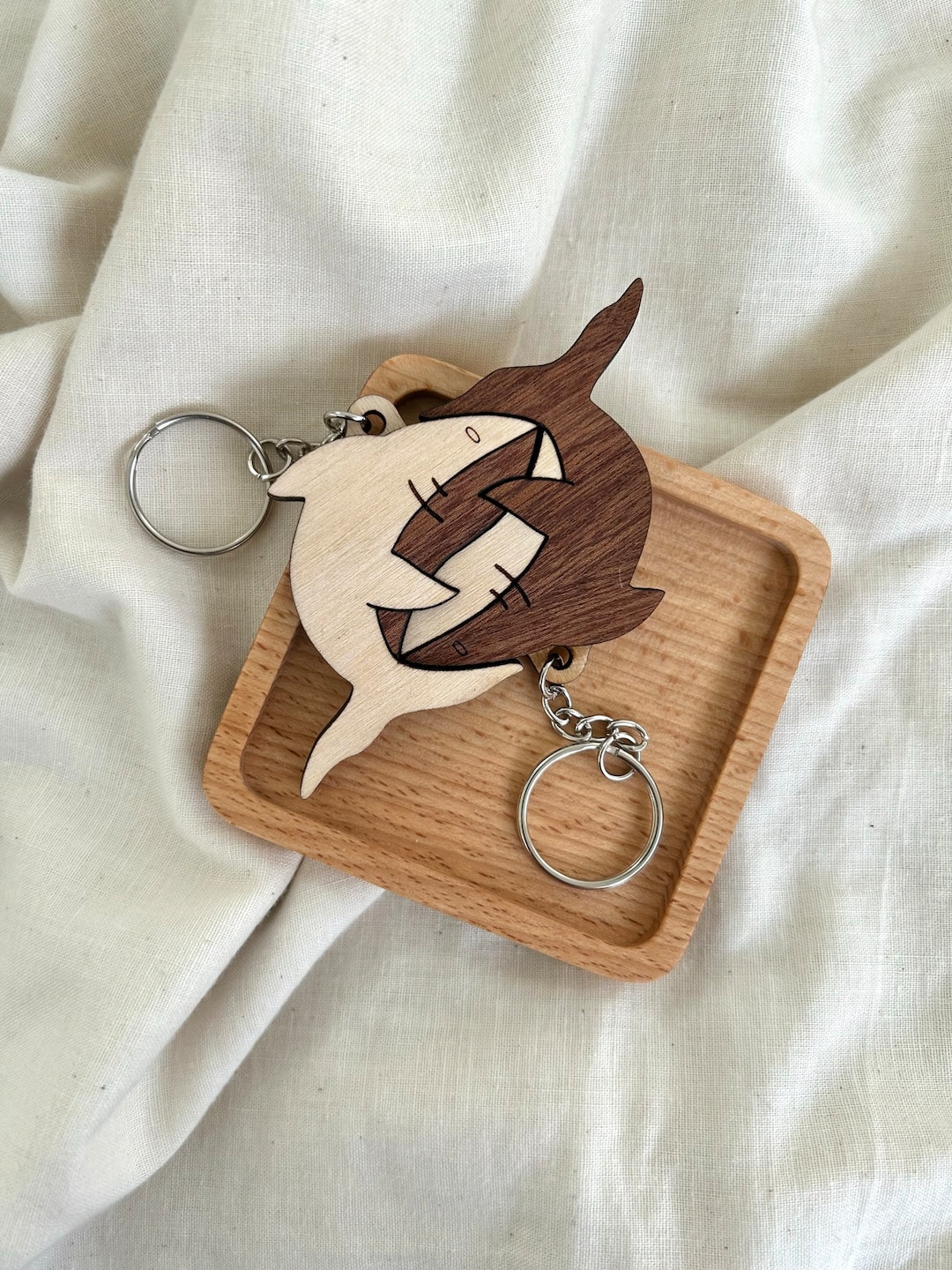 Interlocking Shark Keychain Set Gift for Anniversary, Couples, BFF ...