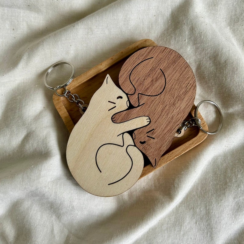 Cat Keychain - Etsy