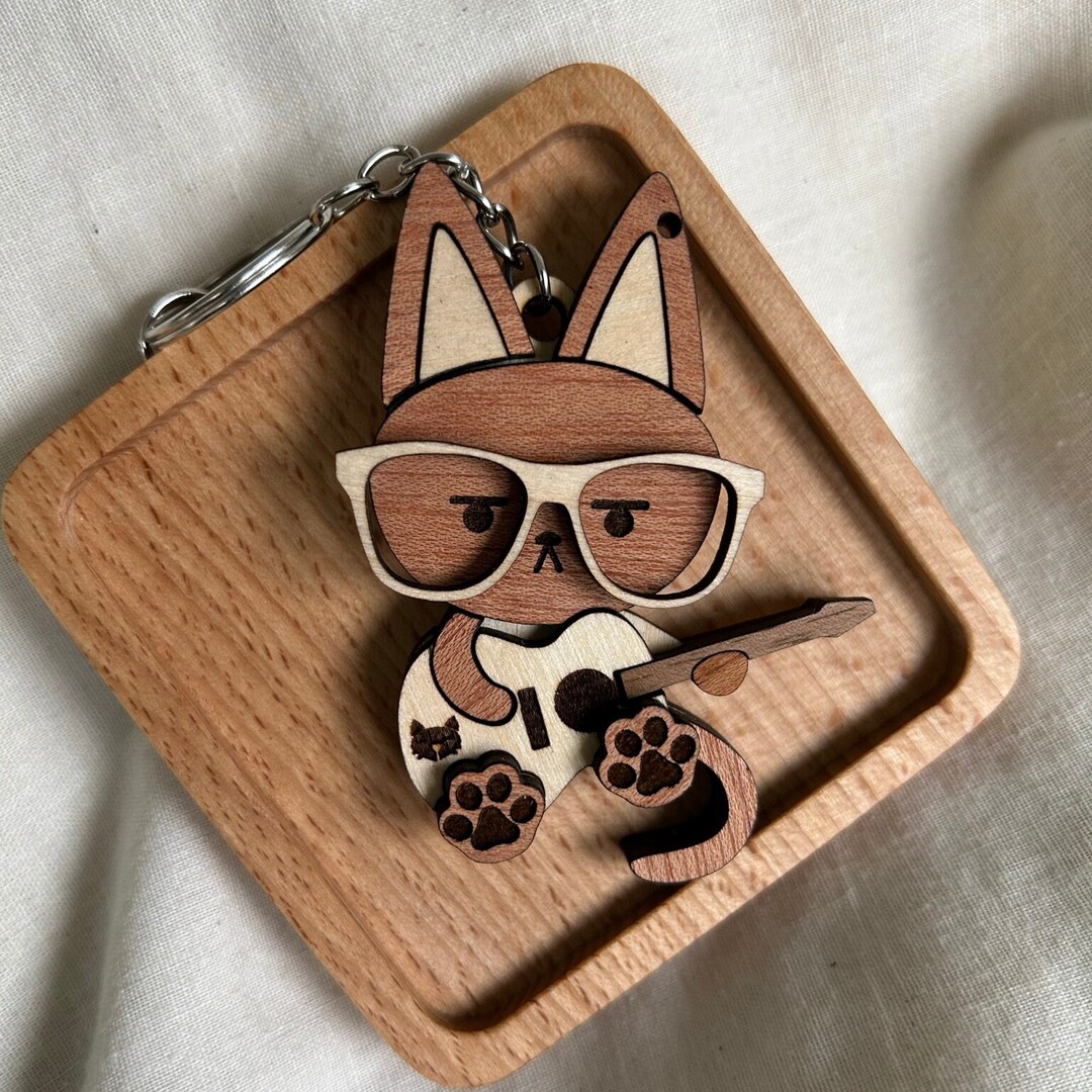 Rockstar Kitty Keychain: Handcrafted Keychain or Bag Accessory - Etsy
