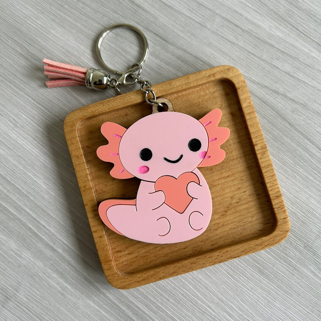 Axolotl Keychain Bag Charm Handmade Personalize Valentine Gift - Etsy