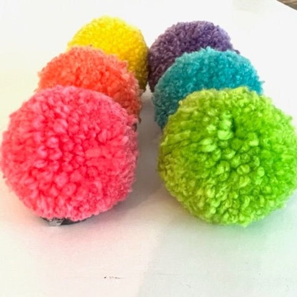Rainbow Pom Poms - Etsy