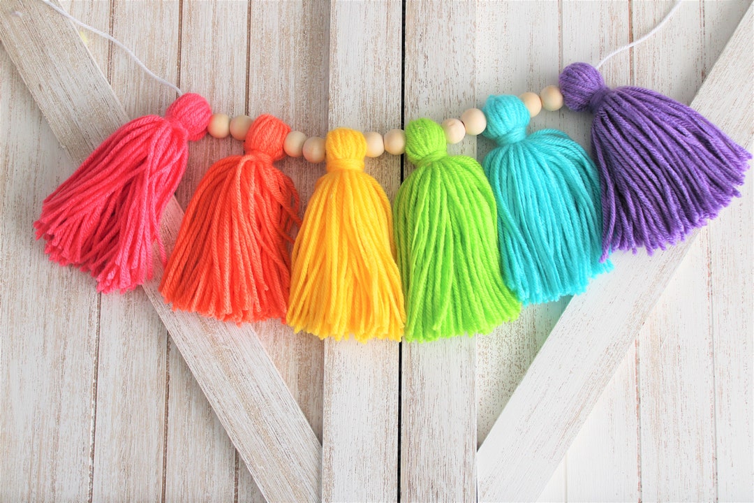 Bright Rainbow Tassel Garland-classroom Decor-playroom and Birthday ...