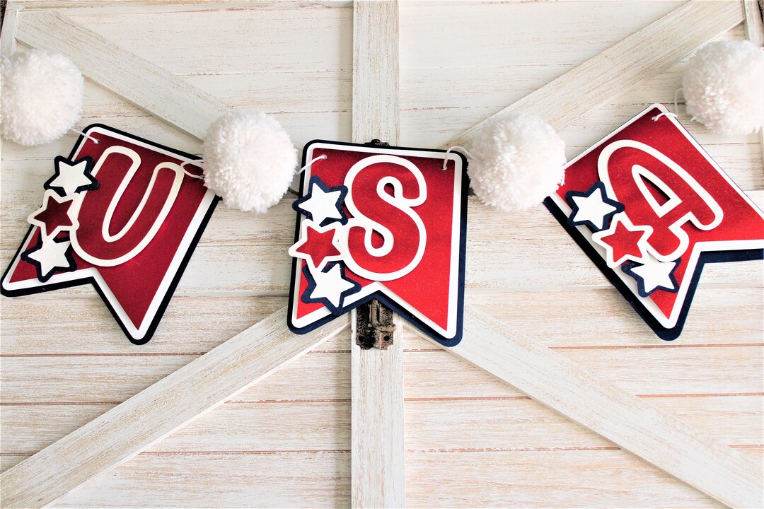 Fourth of July Banner/team Usa/red White and Blue Banner/july 4th Decor ...