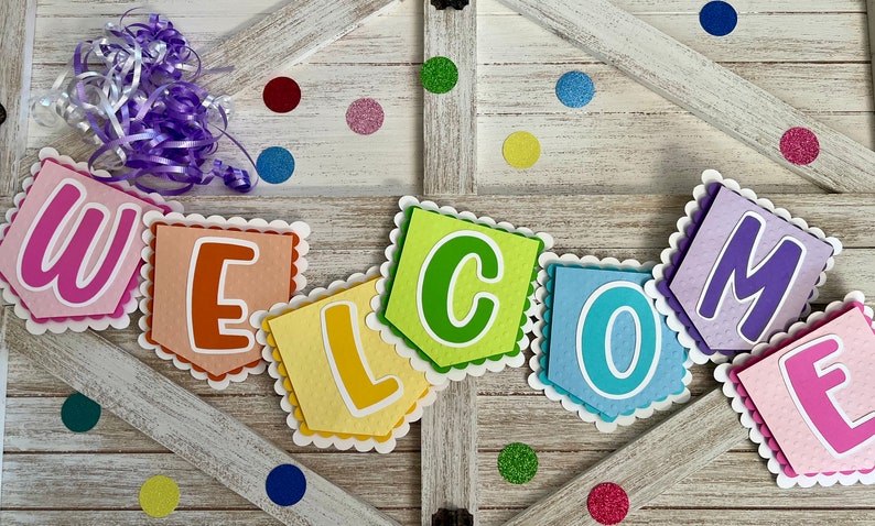 WELCOME BACK to SCHOOL Handmade Rainbow Welcome Banner-classroom ...