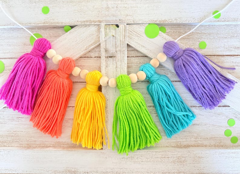 Bright Rainbow Tassel Garland-classroom Decor-playroom and Birthday ...