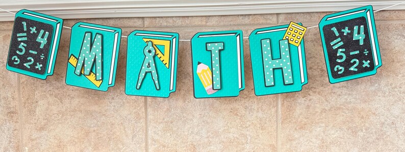 MATH Classroom BOOK Banner Decor/welcome Back to School Math Banner ...