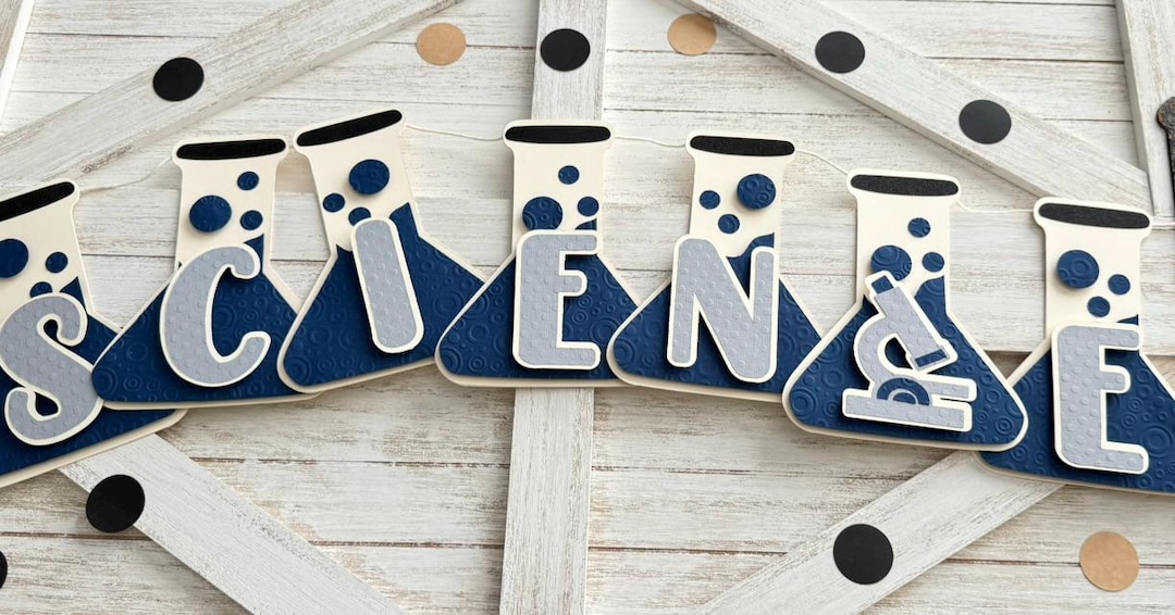 BOHO Inspired Navy and Cream Science Classroom Decor Banner/middle ...