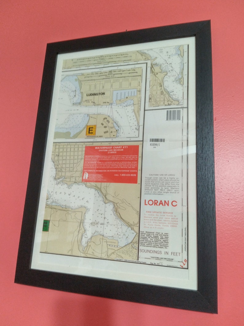 Nautical Chart Framed in Solid Wood - Etsy