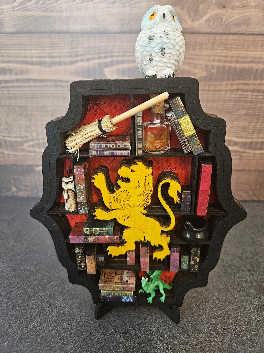 Lion House Wizard School Miniature Shelf - Etsy