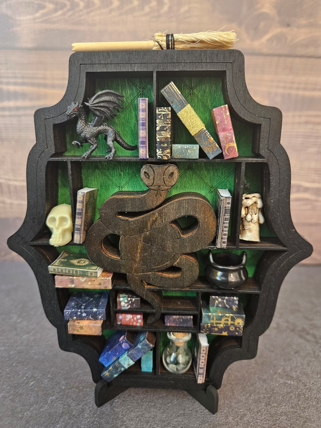 Serpent House Wizard School Miniature Shelf - Etsy