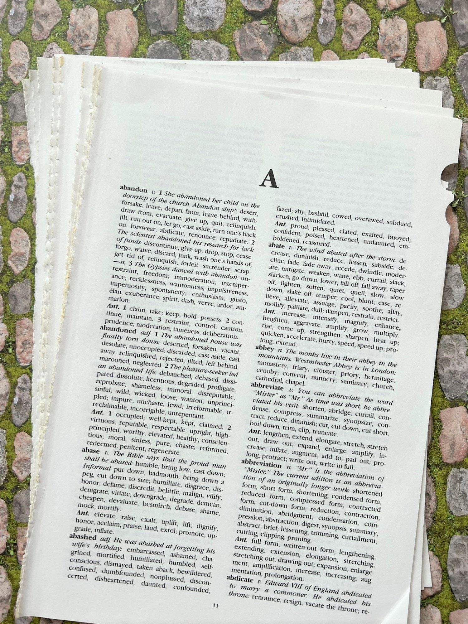 Vintage Thesaurus Pages, Dictionary Pages, Letter A - Etsy