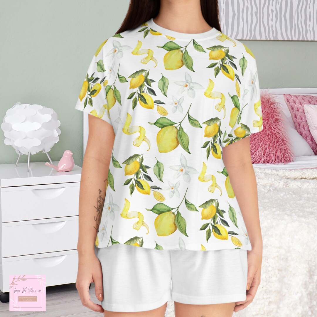 Cute Lemon Pajama Set Travel Gift Europe Trip Lemonade Coquette Gift ...