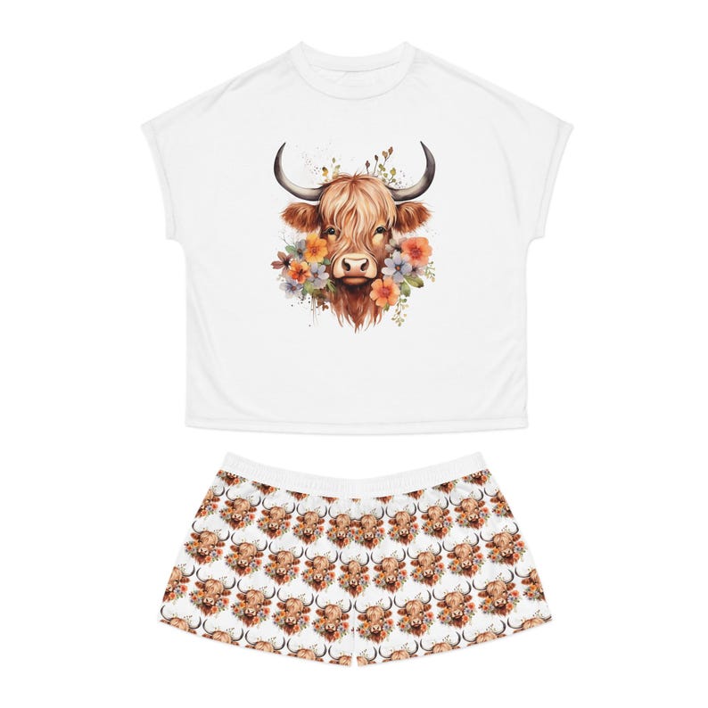 Cow Pajama Set Cute Highland Cow Pjs, Country Western Pyjamas, Pyjama ...