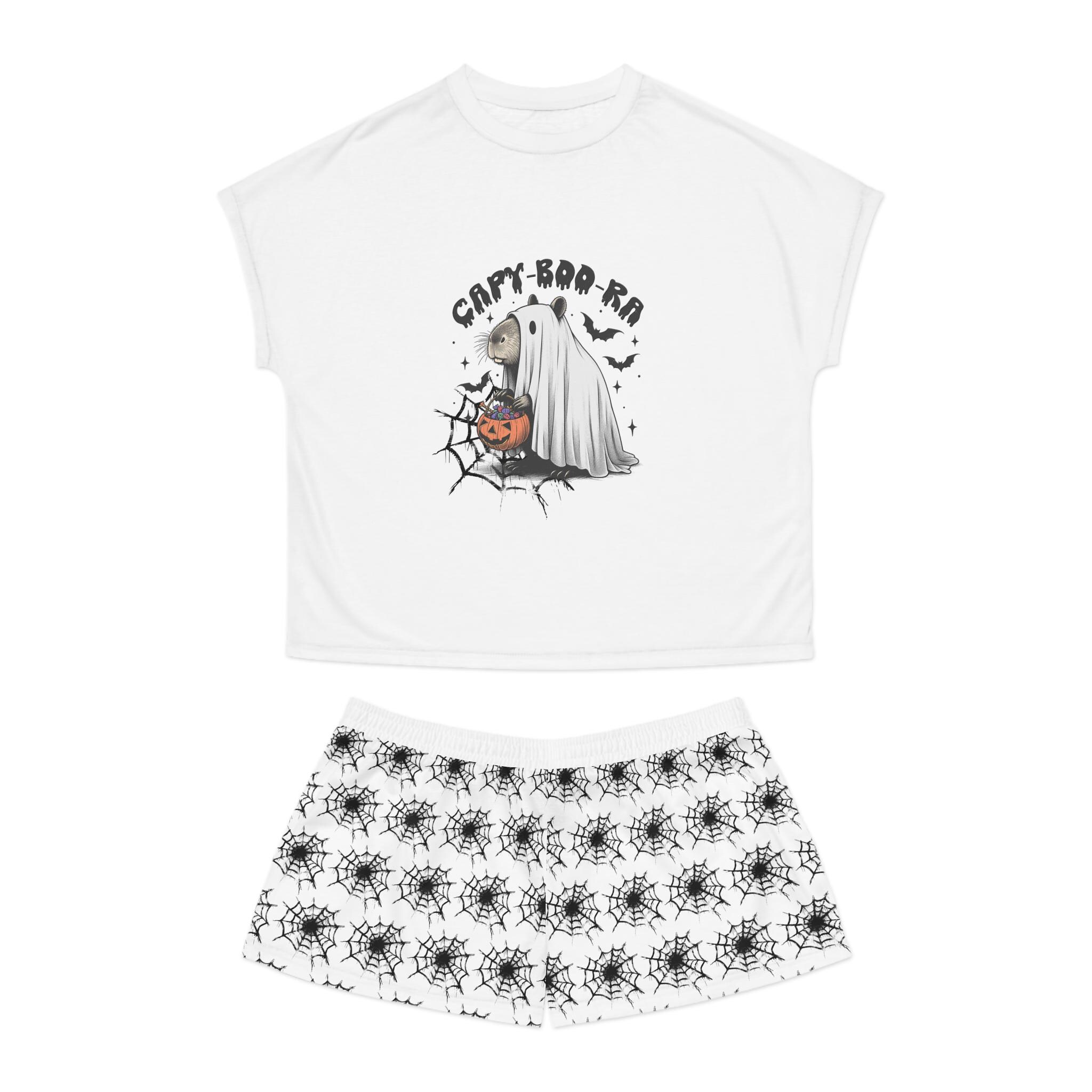 Pajama Set Cute Halloween Capybara Ghost Halloween Pjs, Pyjama Set ...