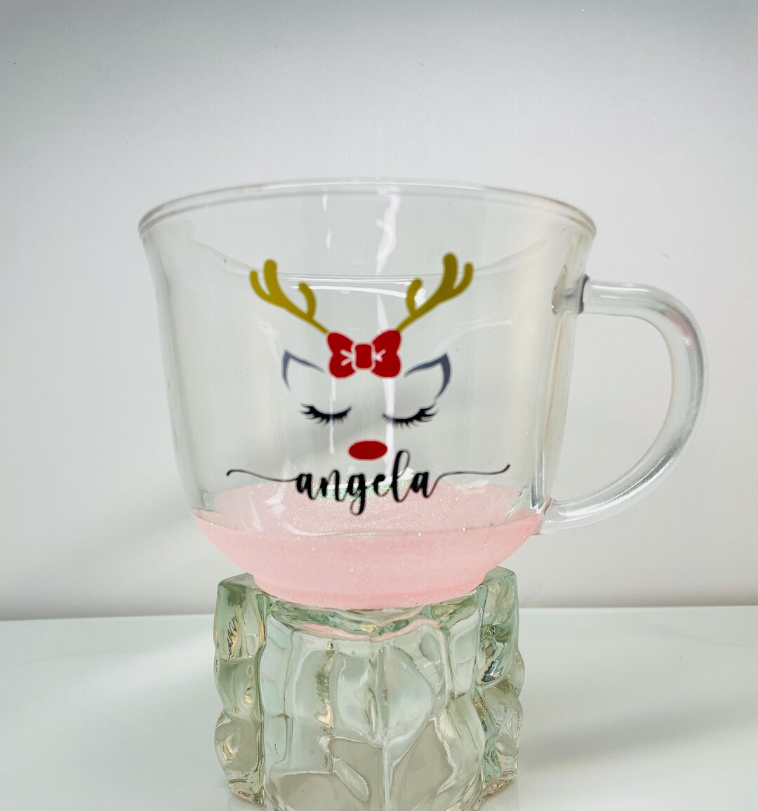 Christmas Reindeer Mug, Tea Cup, Personalized Mug With Name , Hot Cocoa ...