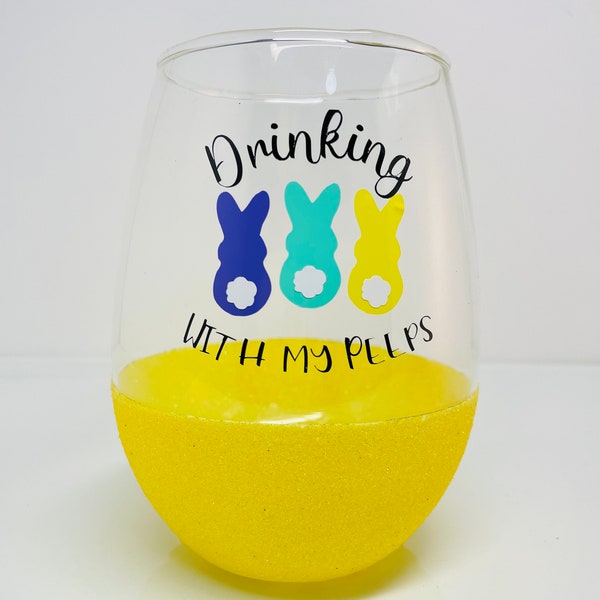 Easter Wine Glass - Etsy