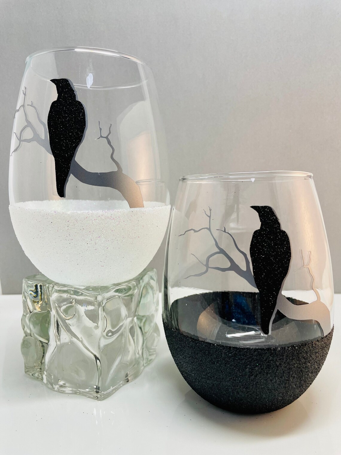 Crow Wine Glass Moira Rose Inspired Wine Glass Glitter Wine - Etsy
