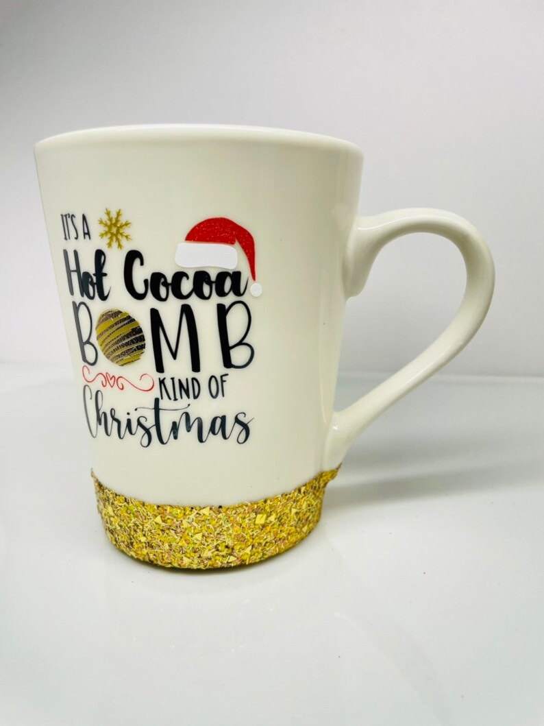 Glitter Christmas Mug, Hot Cocoa Bomb, Holiday Coffee Mug - Etsy
