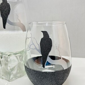 Crow Wine Glass, Moira Rose Inspired Wine Glass, Glitter Wine Glass ...