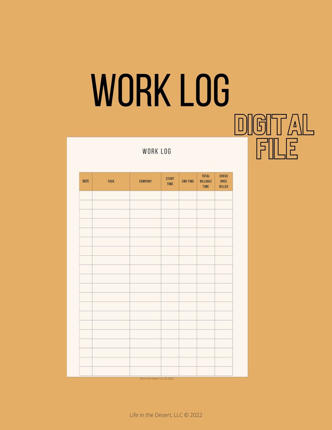 Work Log for Small Businesses - Billing - Time - Small Business ...