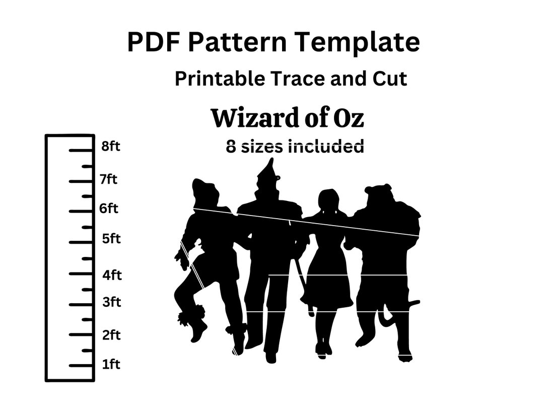 Life Size Wizard of Oz Silhouette Stencil Template Woodworking 4ft, 5ft ...