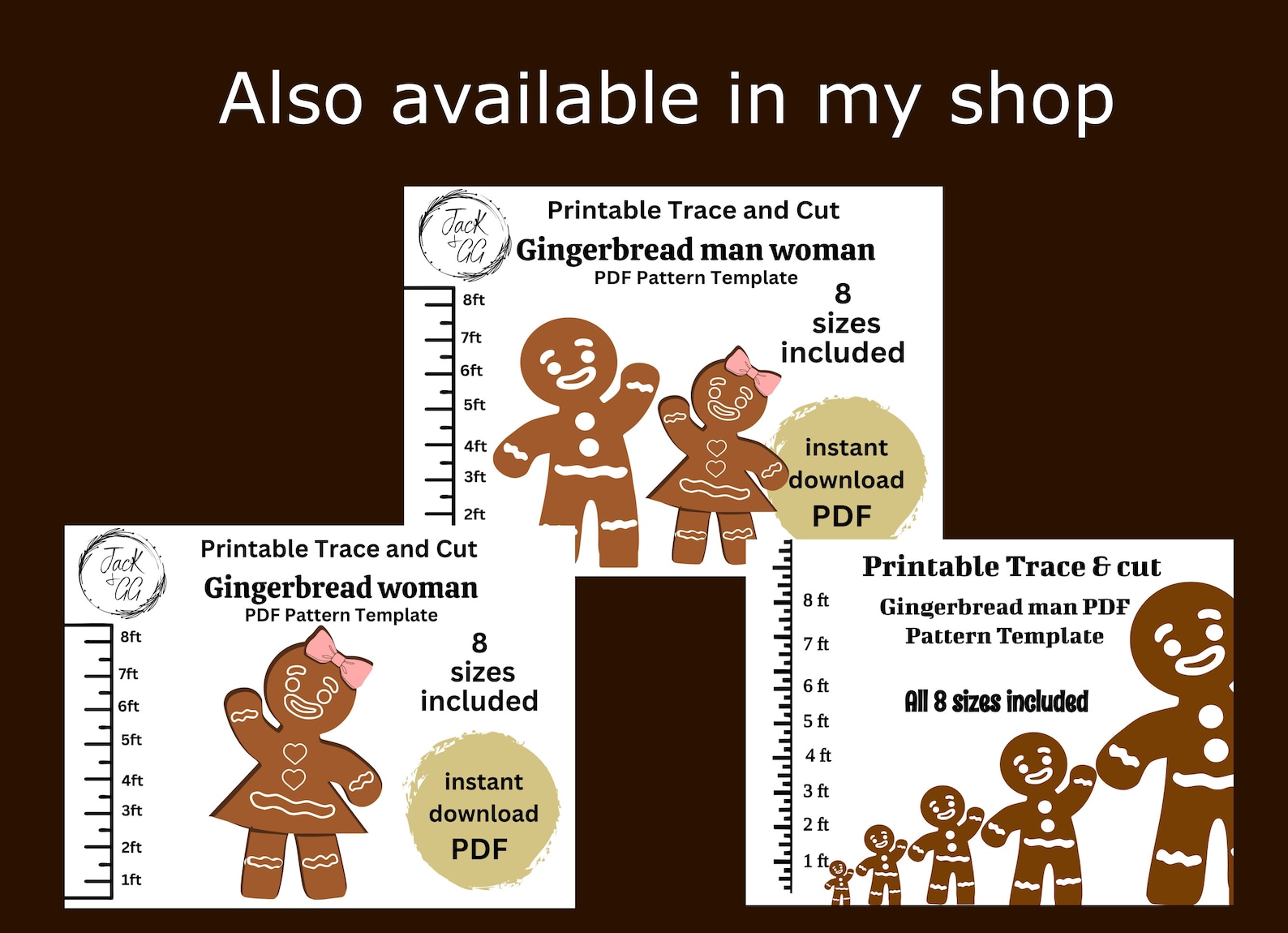 Giant Gingerbread Man Cookie Couple PDF Template printable - Etsy