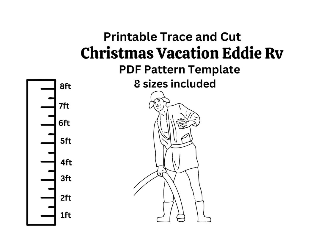 Life Size Cousin Eddie Yard Decor, Silhouette Stencil Template 4ft, 5ft ...