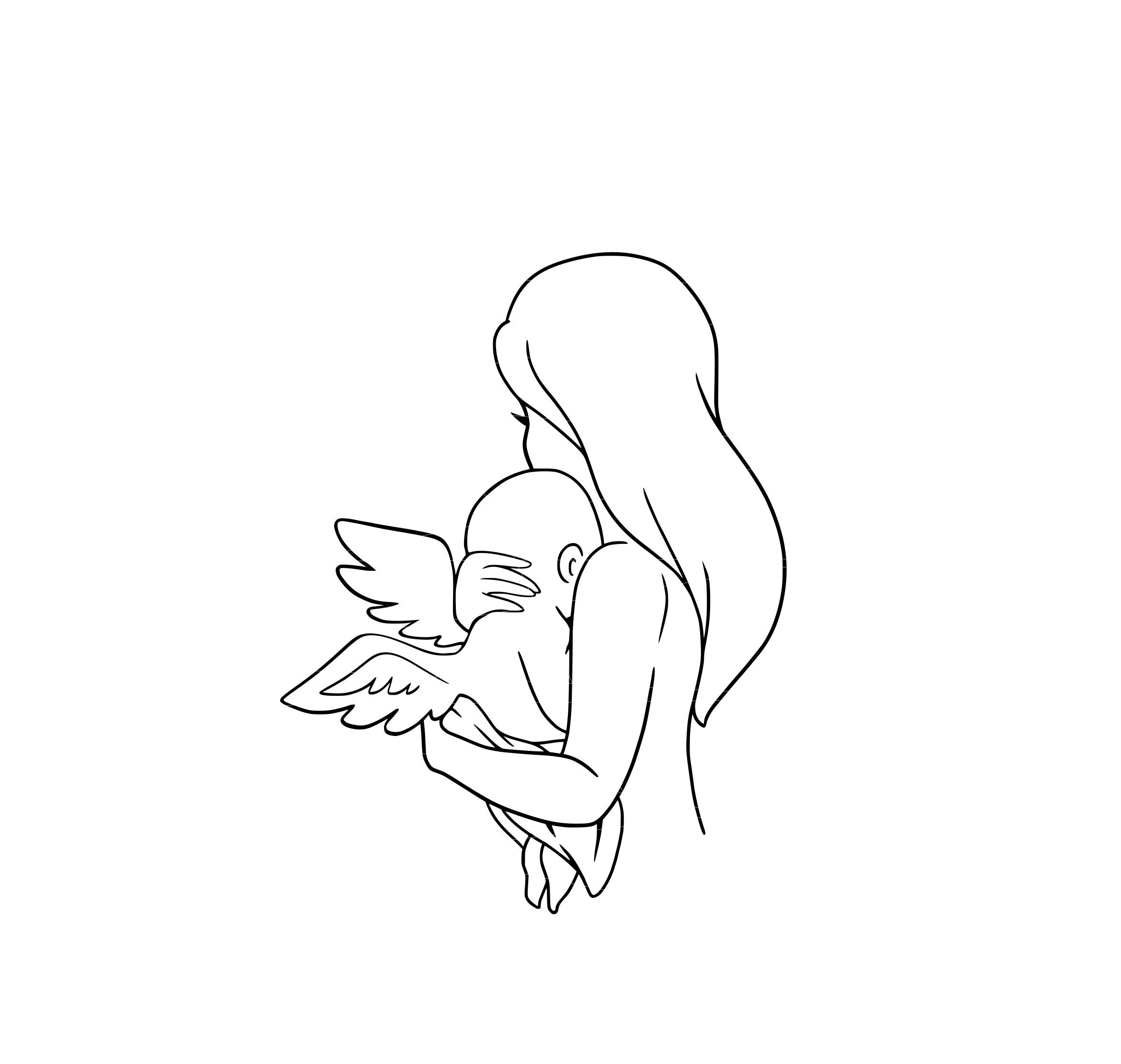 Baby Loss Memorial Svg Mom Holding Angel Baby Svg Png Dxf - Etsy UK