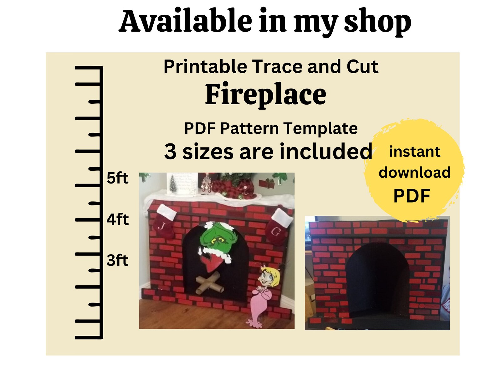 5ft 6ft 7ft 8ft Christmas Tree PDF Template ,printable Trace and Cut ...