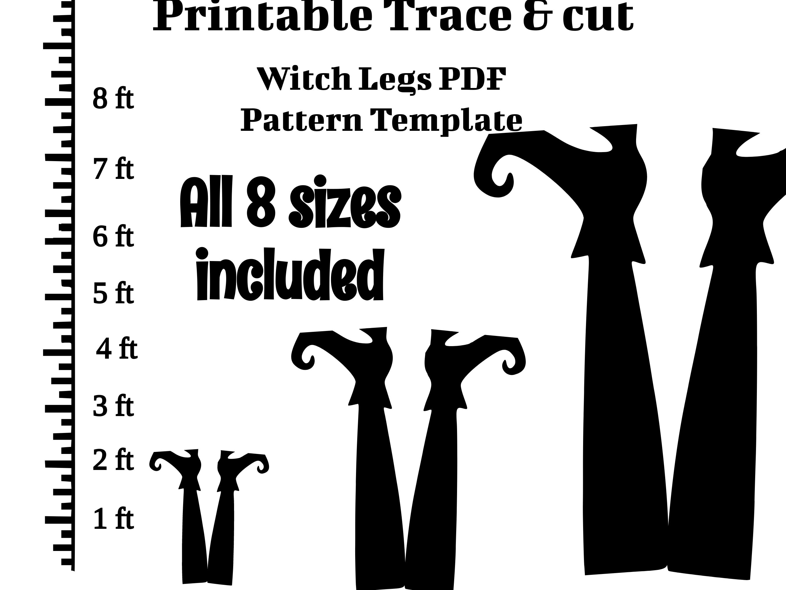 1ft to 8ft Witch Legs Printable Template PDF Halloween - Etsy