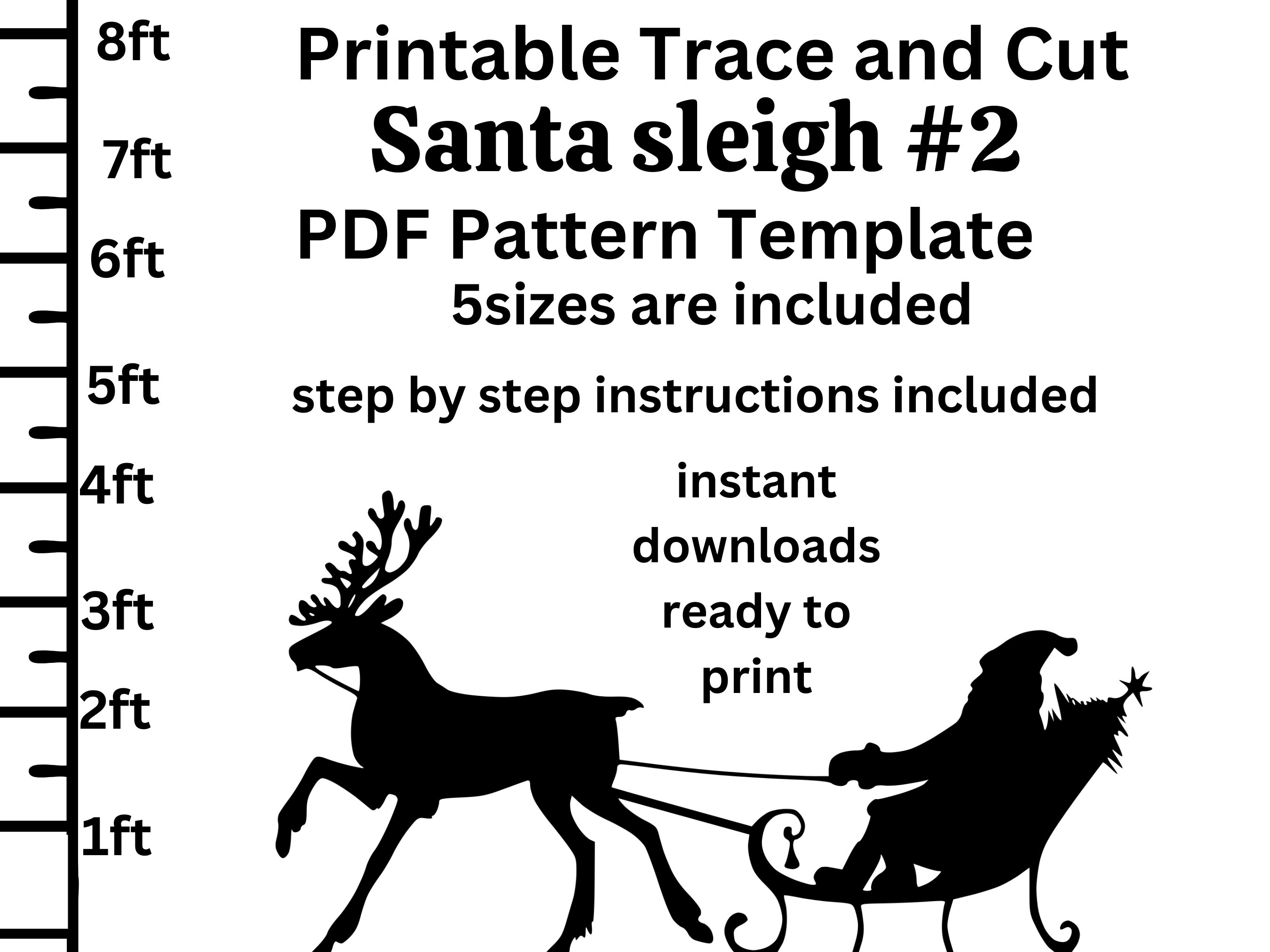 Life Size Santa Sleigh Pdf Template Yard Art Christmas - Etsy Australia