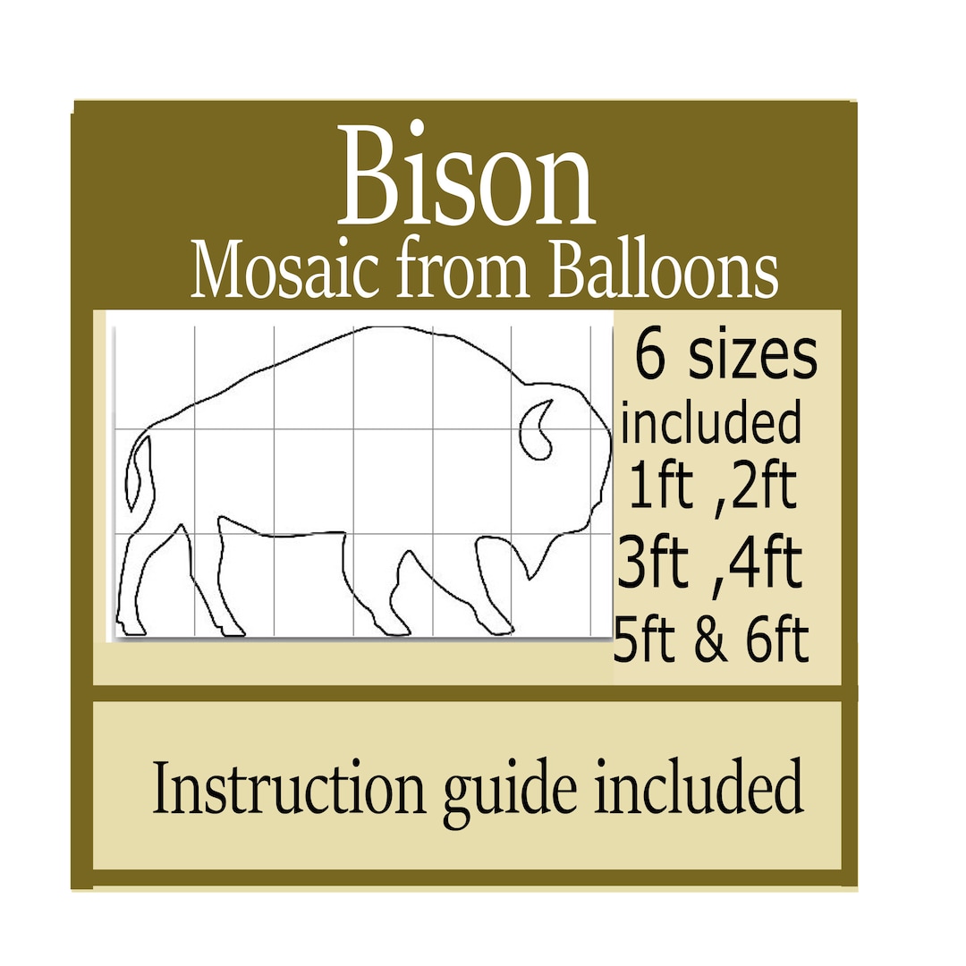 Bison Mosaic From Balloons Template , Buffalo Template Cowboy Party ...